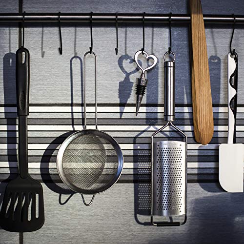 Remzly 30 Pack S Hooks for Hanging 3.5 Inch | Heavy Duty Carbon Steel Hangers for Kitchen Utensils, Plants, Pot, Pan, Cups, Towels β Black