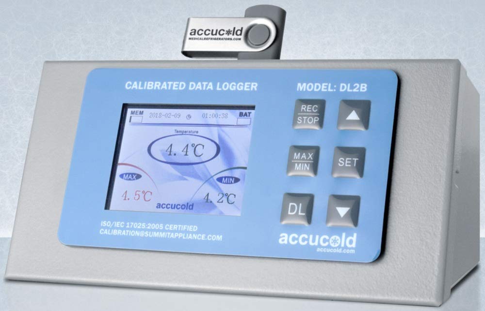 Summit Appliance DL2BKIT NIST Calibrated USB Digital Data Logger (DDL) with Large Display, Internal Memory, and Alarm in Standalone Kit Form for Aftermarket Installation