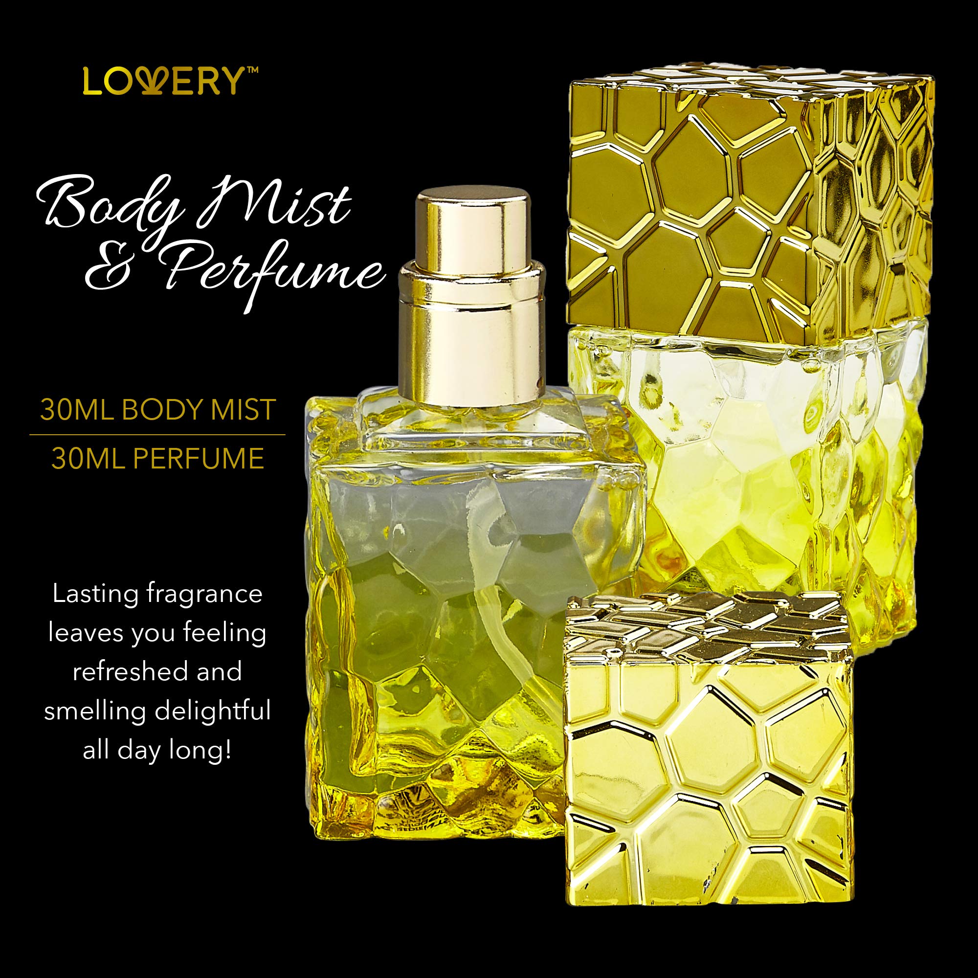 Valentines Day Perfume Set, Bath and Body Gift Basket For Women, 13pc Set of White Rose & Jasmine Cosmetic and Home Spa Set with Bath Bombs, Body Mist, Perfume, Intricate Gold Perfume Holder and More