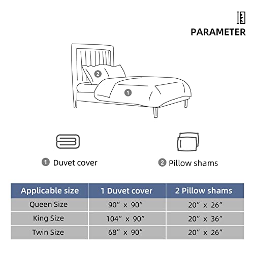 BBANGD Duvet Covers King Size - Ultra Soft and Breathable Bedding King Comforter Sets Washed Microfiber 3 Pieces with Zipper Closure Duvet Cover and 2 Pillow Shams (White)