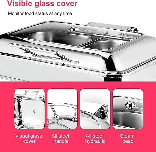 9L Electric Buffet Warmer, Chafing Dish Buffet with Heating Tray, Electric Buffet Warmer for Buffet Food Warmer, Buffet Server