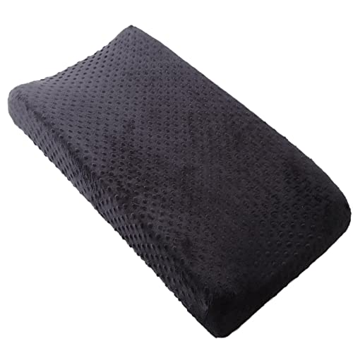 Changing Pad Cover Super Soft Minky Dots Skin-Friendly Breathable Wipeable Changing Table Sheets for Baby Boy and Baby Girl (Black)