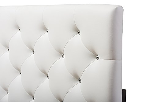Baxton Studio Viviana Modern and Contemporary Black Faux Leather Upholstered Button-Tufted Full Size Headboard