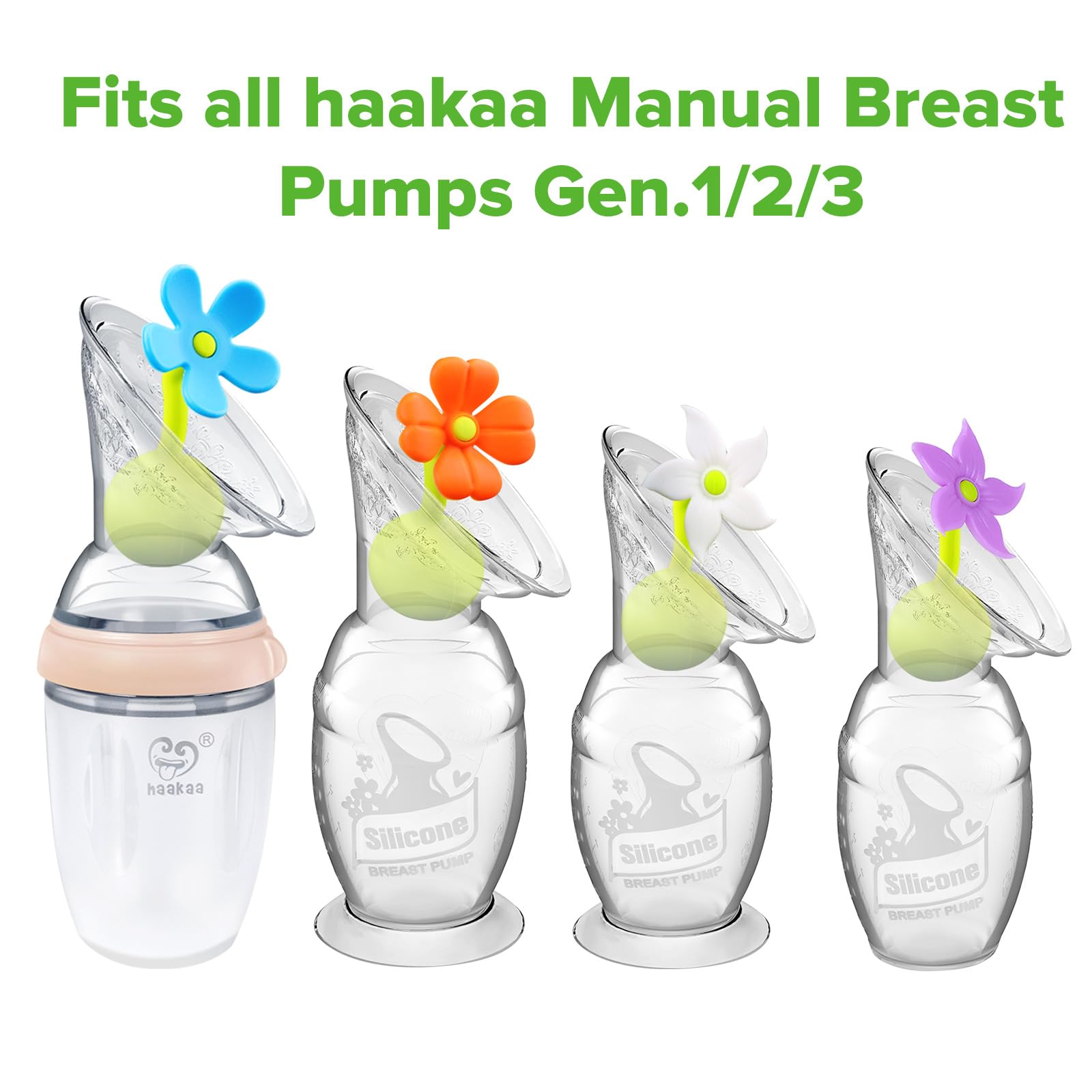 haakaa Flower Stopper Breastpump Stopper Manual Breast Pump Silicone Flower Stopper 100% Food Grade Silicone BPA PVC and Phthalate Free 1 pc, Blue