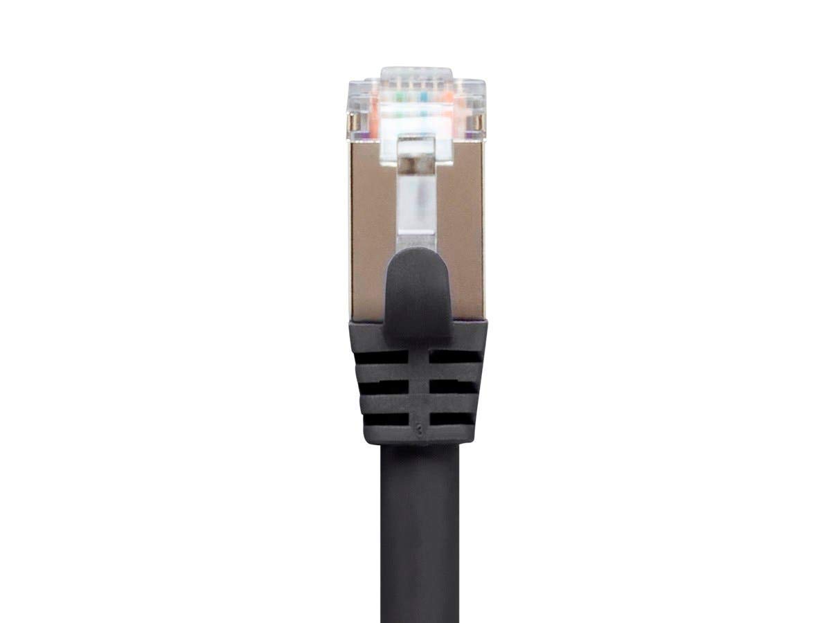 Monoprice Cat7 10ft Black Patch Cable Double Shielded (S/FTP) 26AWG 10G Pure Bare Copper Snagless RJ45 Entegrade Series Ethernet Cable