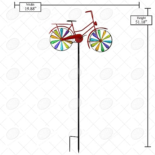 Red Carpet Studios 34479 Garden Wheels Spinner Stake, Rainbow Bike, 51 x 20 x 5 Inch