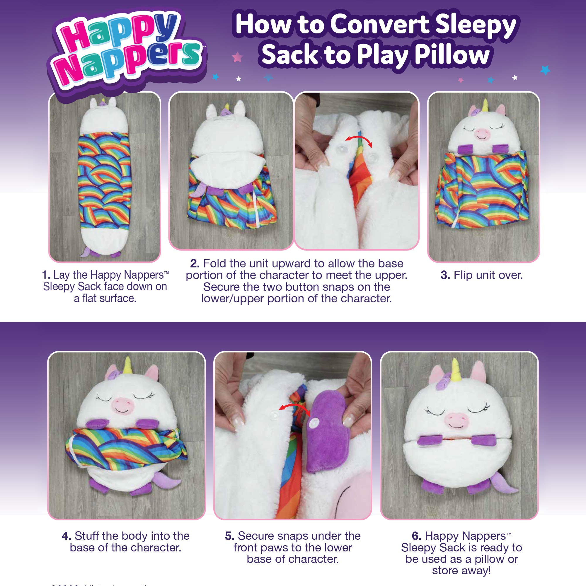 Happy Nappers Pillow & Sleepy Sack- Comfy, Cozy, Compact, Super Soft, Warm, All Season, Sleeping Bag with Pillow- Large 66β x 30β, Tiger