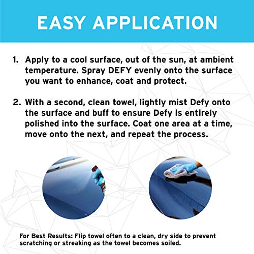 Ethos Defy - 3 in 1 Ceramic Coating - Waterless Car Wash & Wax - Car Wax Polish Spray - Hydrophobic Top Coat - Polish & Polymer Paint Sealant Protection - with Insta-Bond Technology - 16OZ