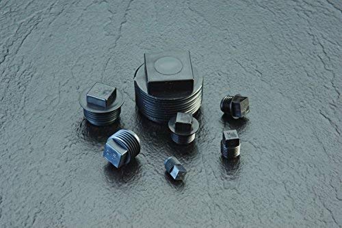 Caplugs TPN-1-F – TPN Series – Square Head Threaded Plugs with Flange, 15 Pack, High-Density Polyethylene (PE-HD), Black, to Plug NPT Thread Size 1/8 – 27, Oil & Heat Tolerant (ZTP1F1KA1)