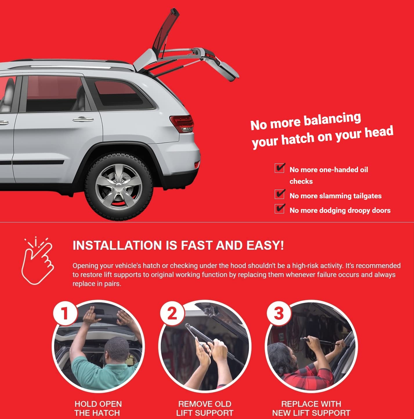 2Pcs 21.93 In Rear Back Lift Supports Compatible With FORD 2001-2007 ESCAPE liftgate tailgate Hatch trunk Struts 01 02 03 04 05 06 07 2001 2002 2003 2004 2005 2006 2007