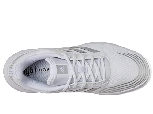 adidas Women's Novaflight Volleyball Sneaker, White/Silver Metallic/White, 9