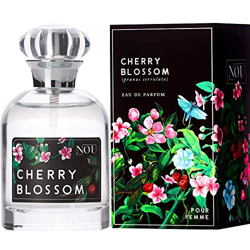 NOU Cherry Blossom Perfume – Floral Perfume with Sweet Fruity Notes – Natural Perfume for Women with Essential Oils – Fresh Smelling Perfume Cherry Blossom Perfume for Women – 1.7 fl oz EDP