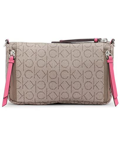 Calvin Klein Jana Novelty Convertible Crossbody & Belt Bag, Almond/Taupe/Pink Flambe