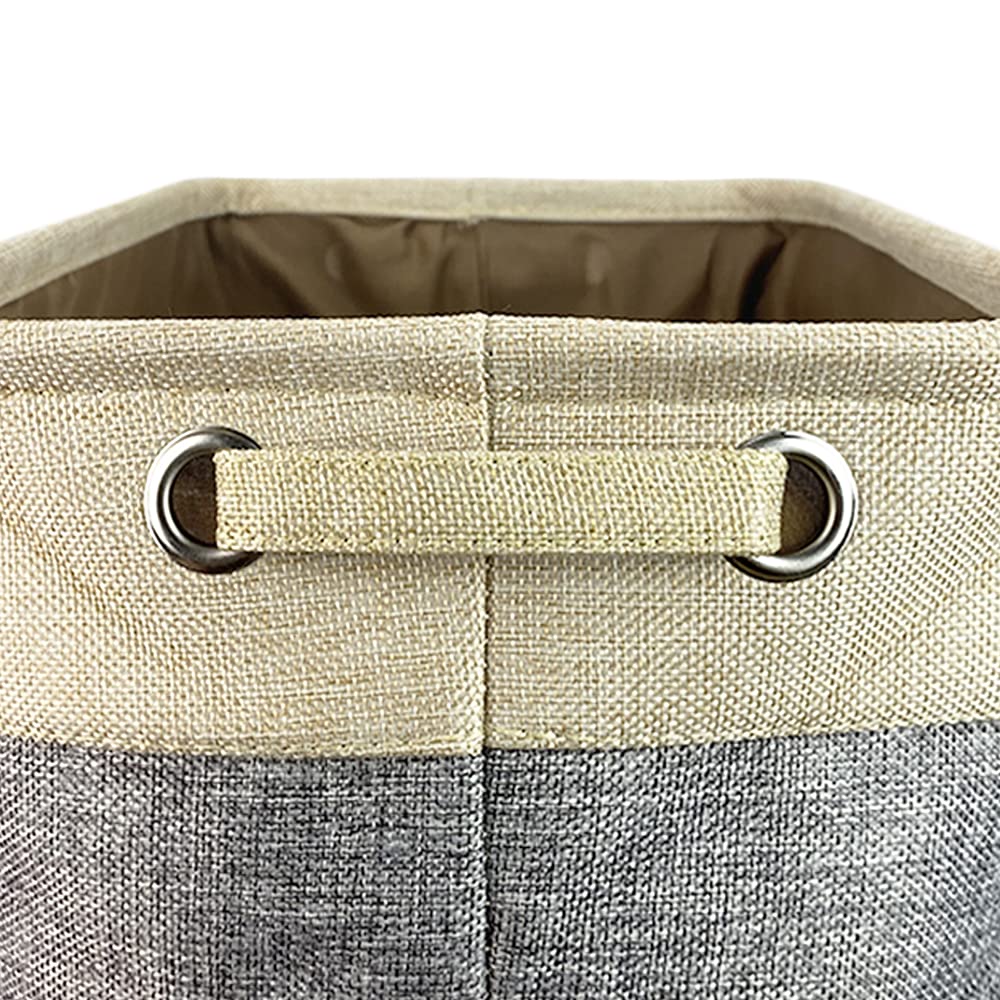 MALIHONG Personalized Dog Black Pug Bone Decorative Storage Basket Fabric Toy Box with 2 Handles for Organizing Closet Garage Clothes Blankets Grey and White