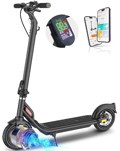 Atomi Electric Scooter E20, 500W Motor Electric Scooter with 19 Miles Long Range, 15.6 Mph Speed, Portable Folding Commuting Scooter for Adults with Double Braking System and Smart App
