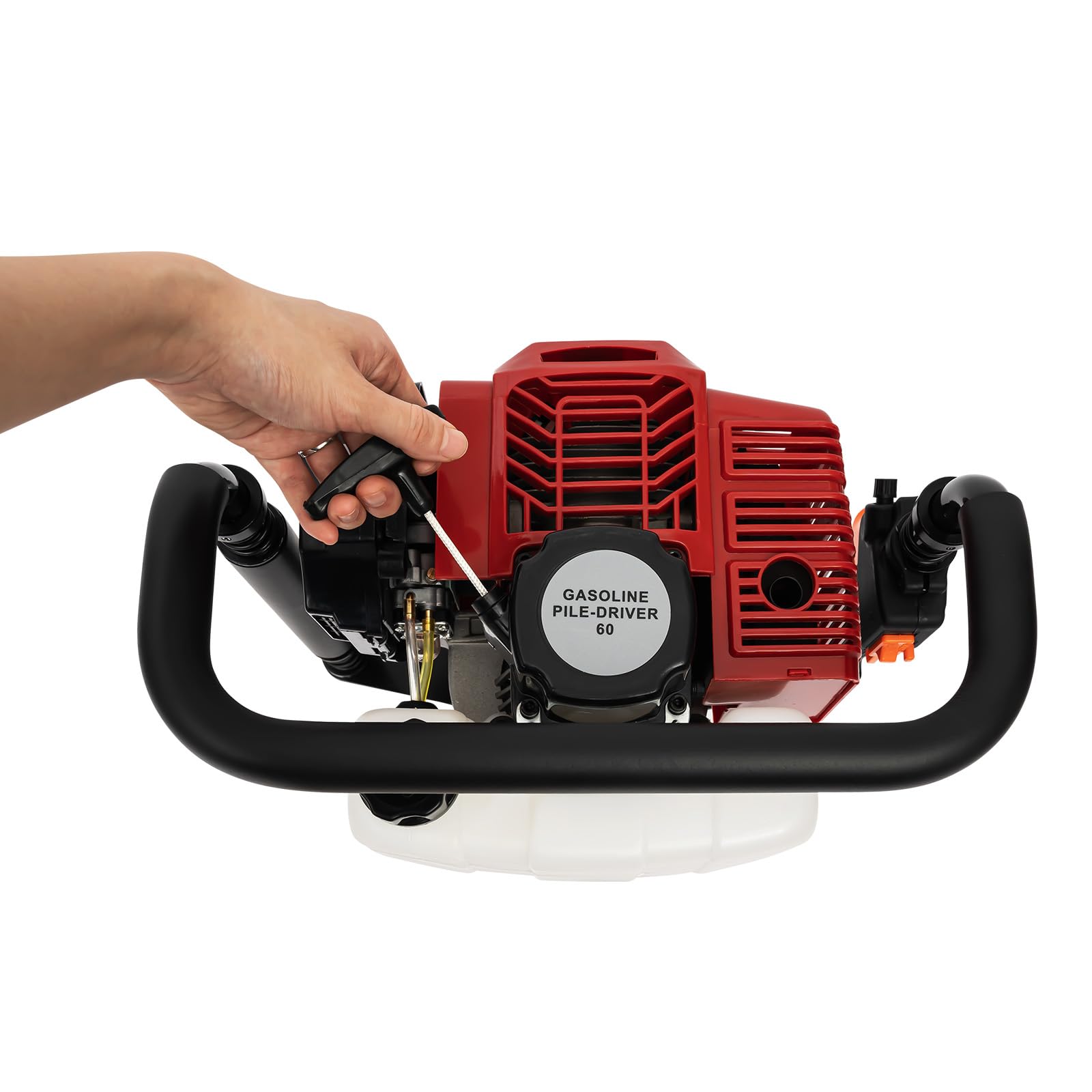 52CC Gas Powered T-Post Driver with Air-Cooled Cooling System 1900W Portable Petrol Piledriver Single Cylinder Gasoline Petrol Garden Fencing Tool Machine for Professional, Daily Household
