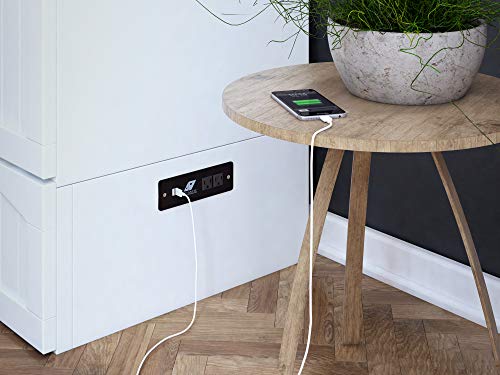 AFI Southampton Murphy Bed Chest with Charging Station, Twin XL, White
