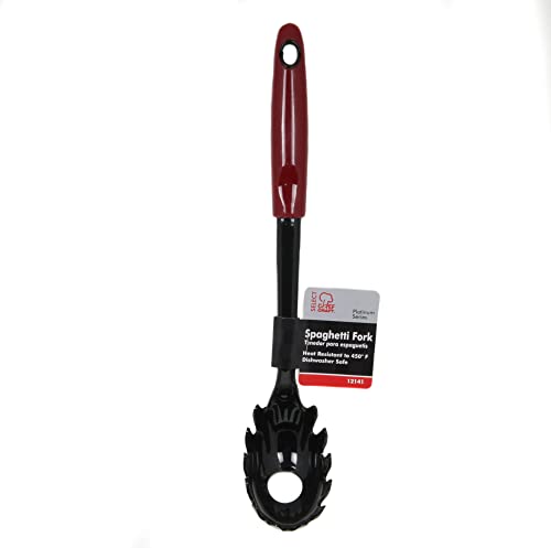 Chef Craft Select Nylon Cooking and Serving Spaghetti or Pasta Fork, 12.5 Inch, Red