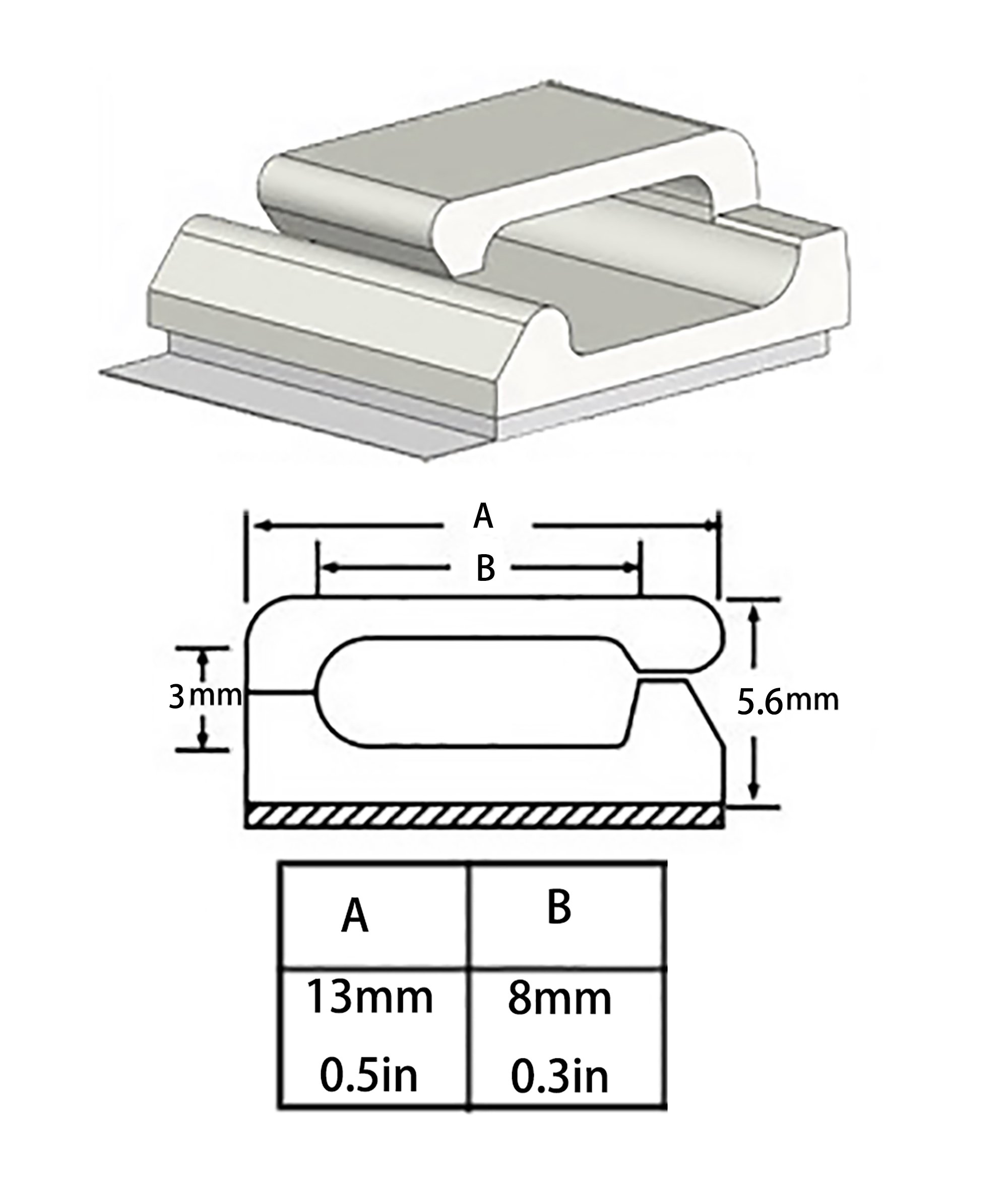 Ruaeoda Ethernet Cable Clips, 60 Pack 8mm Self-Adhesive Wire Clips, Cord Clamp Cable Management for Cat6 Cat5 and Cat7 Flat Ethernet Cable(White)