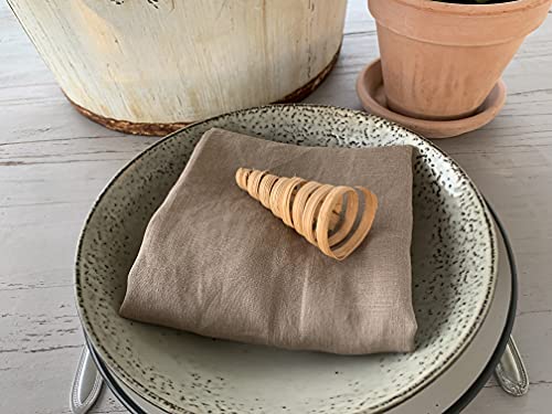 Linen Napkins β100% French Flax β Stonewashed Pure Linen Cloth Napkins - Size 18 Inch x 18 Inch β Set of 4 (Natural Rustic Taupe)