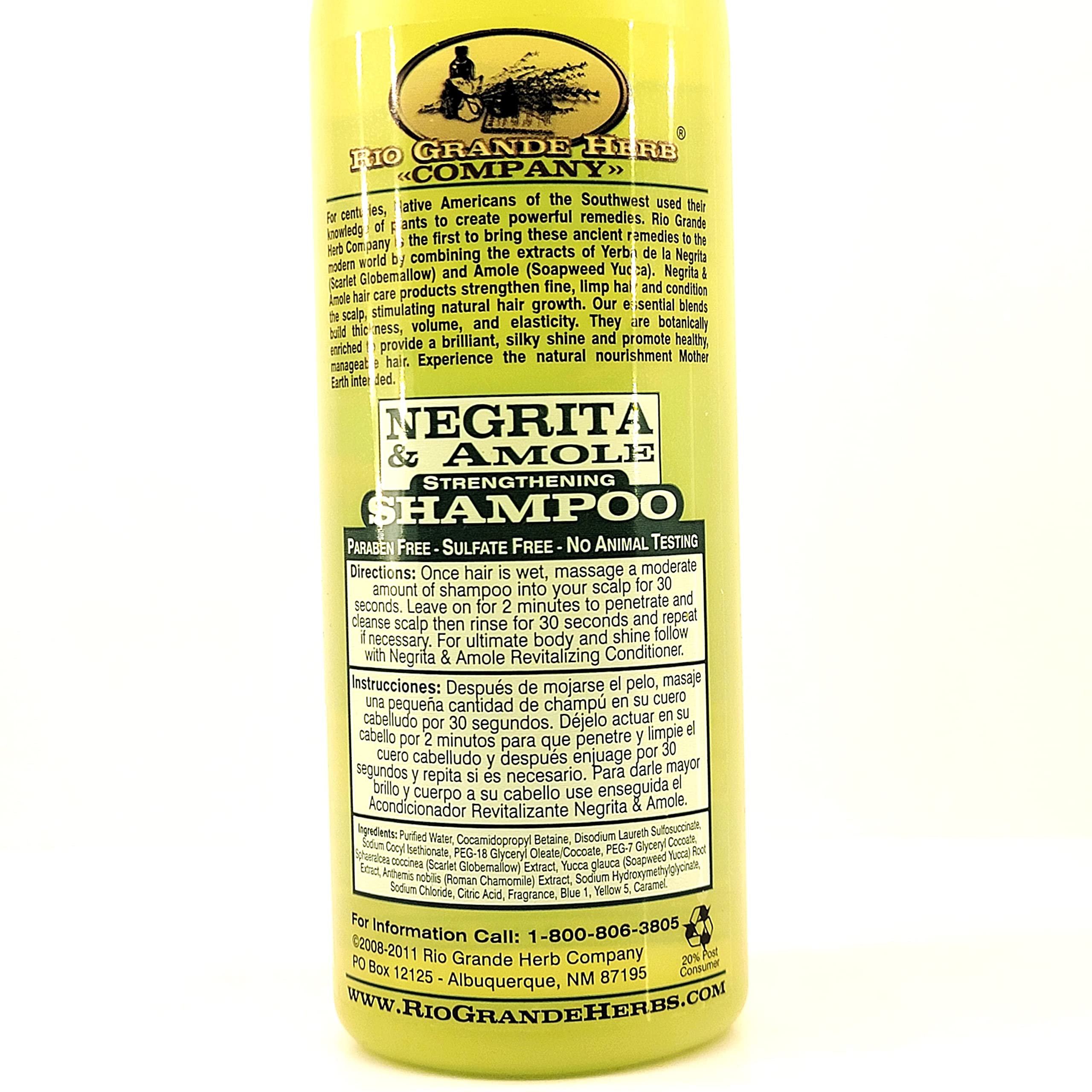Rio Grande Herbs Negrita & Amole Shampoo 8 fl oz