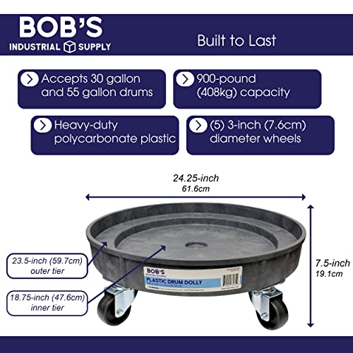 BISupply Plastic 30 55 Gal Drum Dolly Barrel Cart Barrel Dolly for 55 Gallon Drum Dolly 55 Gallon 30 Gallon Drum Dolly