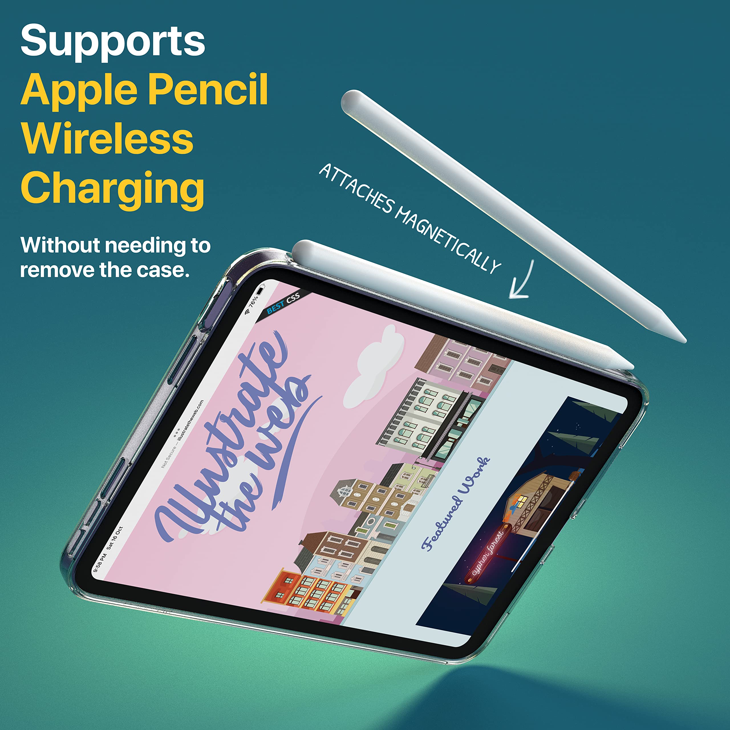 TineeOwl Arctic for iPad Mini 7 A17 Pro Case, iPad Mini 7th/6th Generation Ultra Thin Case (2024/2021) Crystal Clear Case, Supports Apple Pencil Charging and Touch ID, TPU Bumper (Clear)