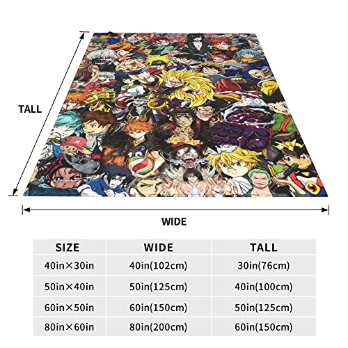 Anime Characters Super Soft Flannel Throw Blanket Warm Cozy Flannel Blanket Lightweight Shaggy Air Conditioner Blankets Apply to Couch Bed Office Etc Blanket 50"x40"¡