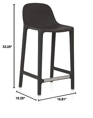 Emeco Broom 24 Counter Stool, Dark Grey