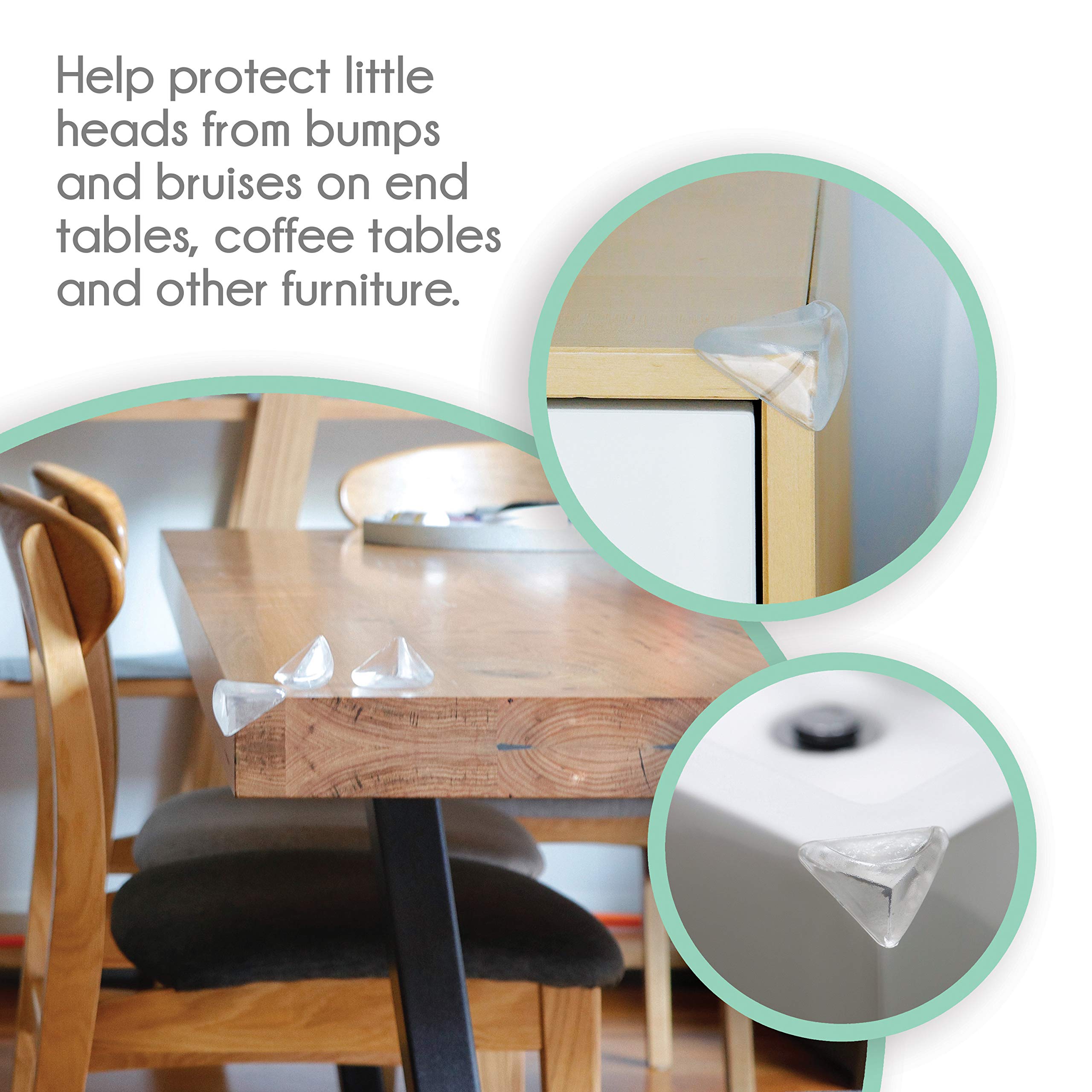 Little Chicks Soft Touch Table Guard Corner Cushions - with Dual Layer Protection - Fits Most Furniture Size Corners - 4 Pack - Transparent - Model CK029