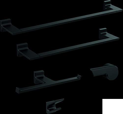 Delta Faucet 79936-BL Pivotal Wall Mounted Double Towel Hook in Matte Black, Bathroom Accessories