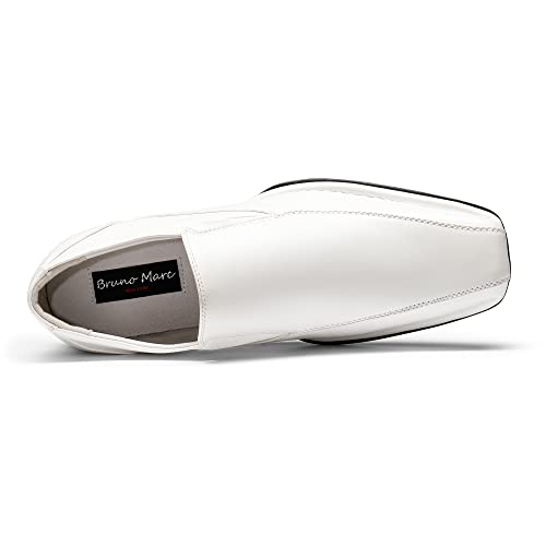 Bruno Marc Men's Giorgio-1 White Leather Lined Dress Loafers Shoes - 13 M US