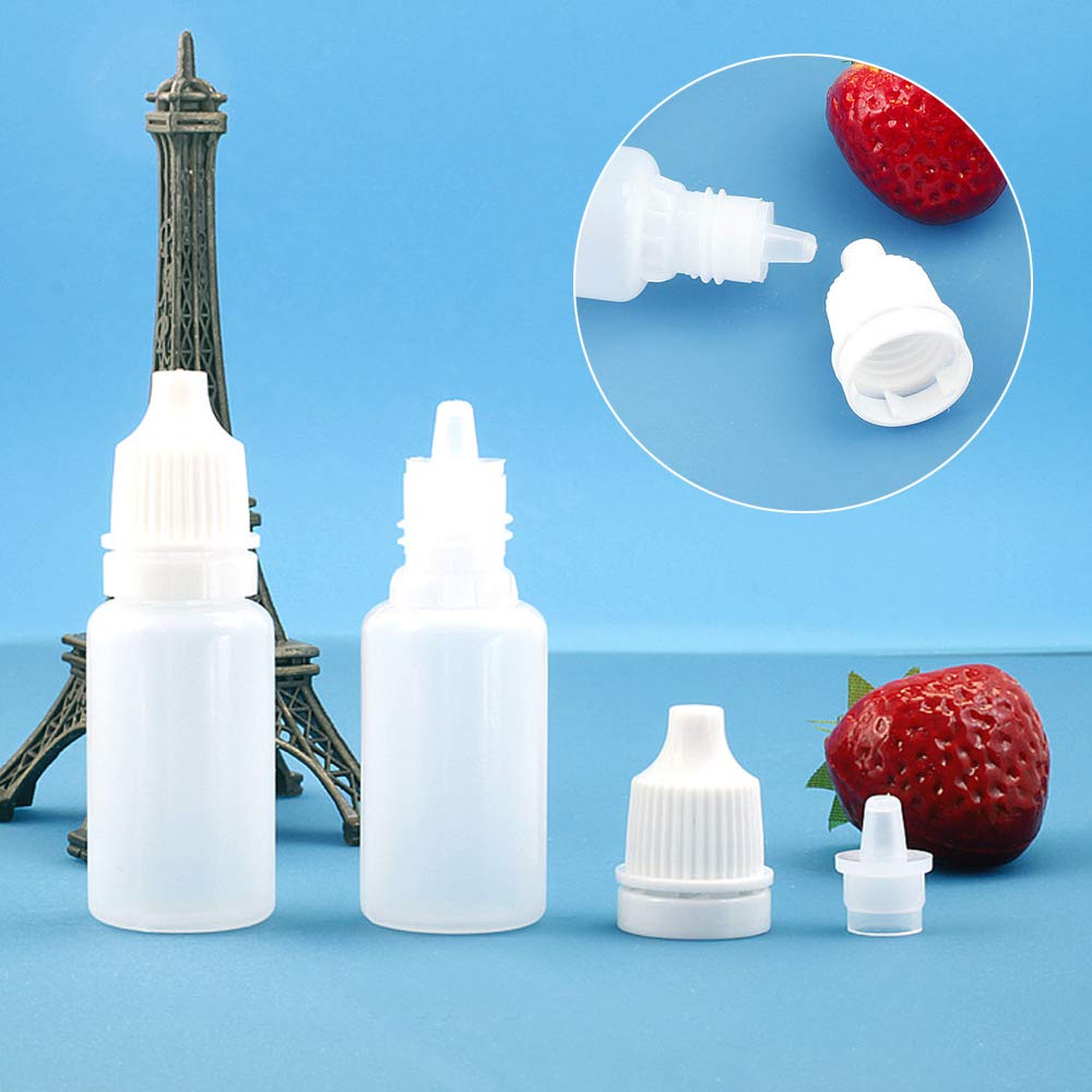 Twdrer 32PCS 1oz/30ml Empty Plastic Squeezable Eye Liquid Dropper Bottles with Caps,Refillable Ldpe Plugs Essential Oil Bottle Container