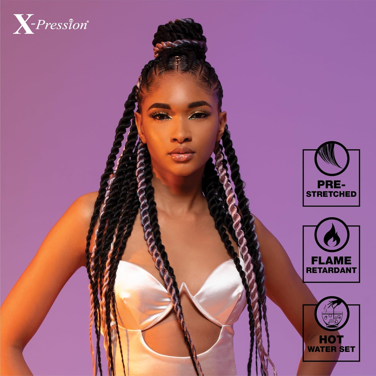 Sensationnal Braids XPRESSION 3X Pre-Stretched Braid 58 inches (5-pack, 1B)