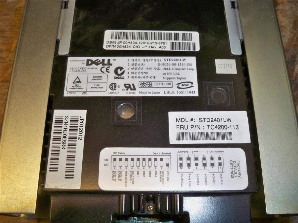 DAT DDS4 Tape Drive 20/40GB. SCSI - TC4200-113 - 00H834 with Carrier