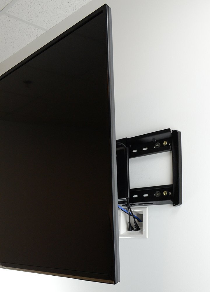 DATA COMM Electronics 45-0072-WH Commercial Grade Recessed AV/HDMI Cable Conceal Plate with 20 Amp Dual Power Receptacle