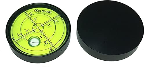60x12mm With magnet High precision horizontal bubble Aluminium Case Bullseye Spirit Bubble Surface Level Round Inclinometers for Surveying Instruments ,Accuracy 15'/2, (Without magnet)