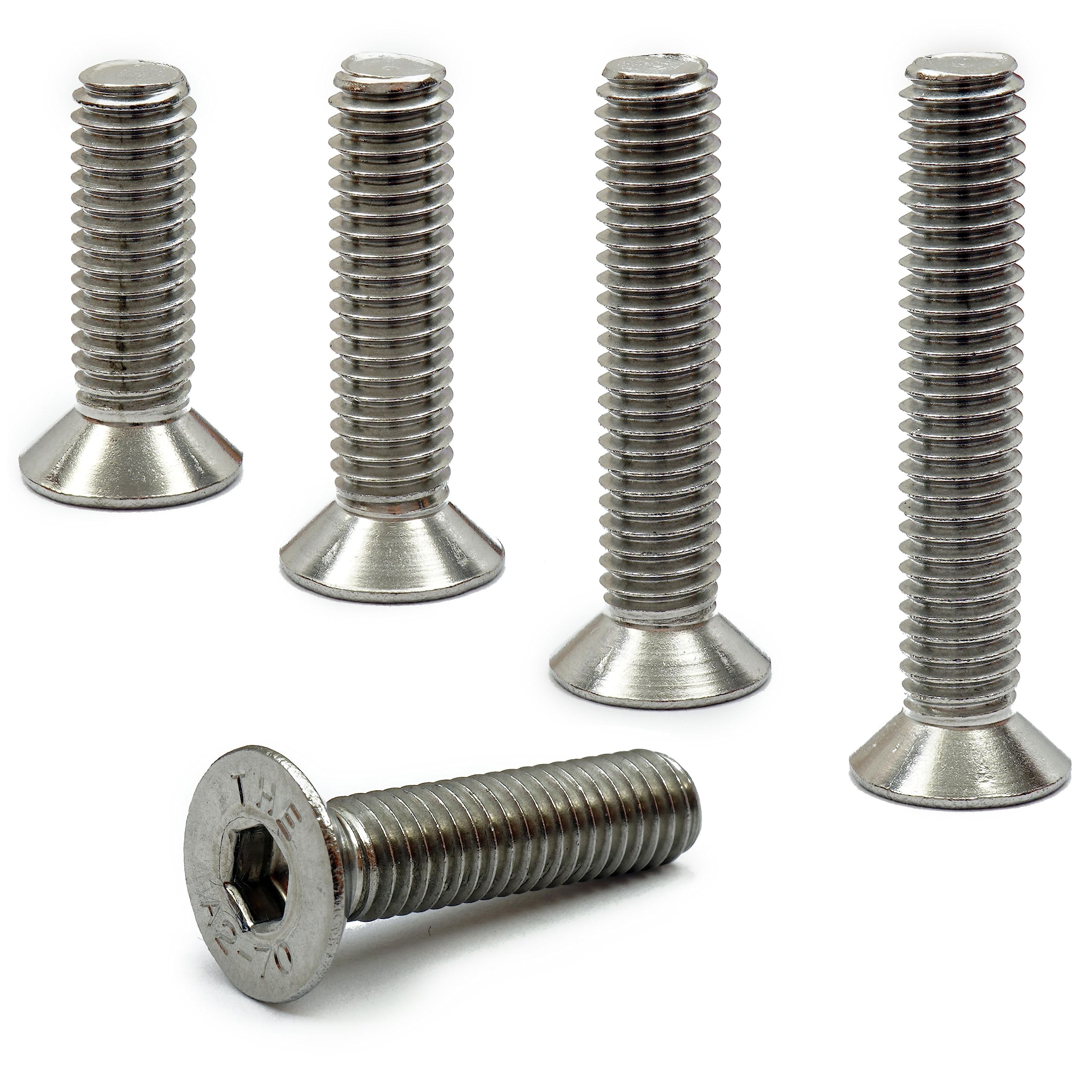 M3 / 3mm x 0.50 - Flat Head Countersunk Socket Cap Screws, Stainless Steel Grade A2 (18-8), DIN 7991 - MonsterBolts (50, M3 x 10mm)