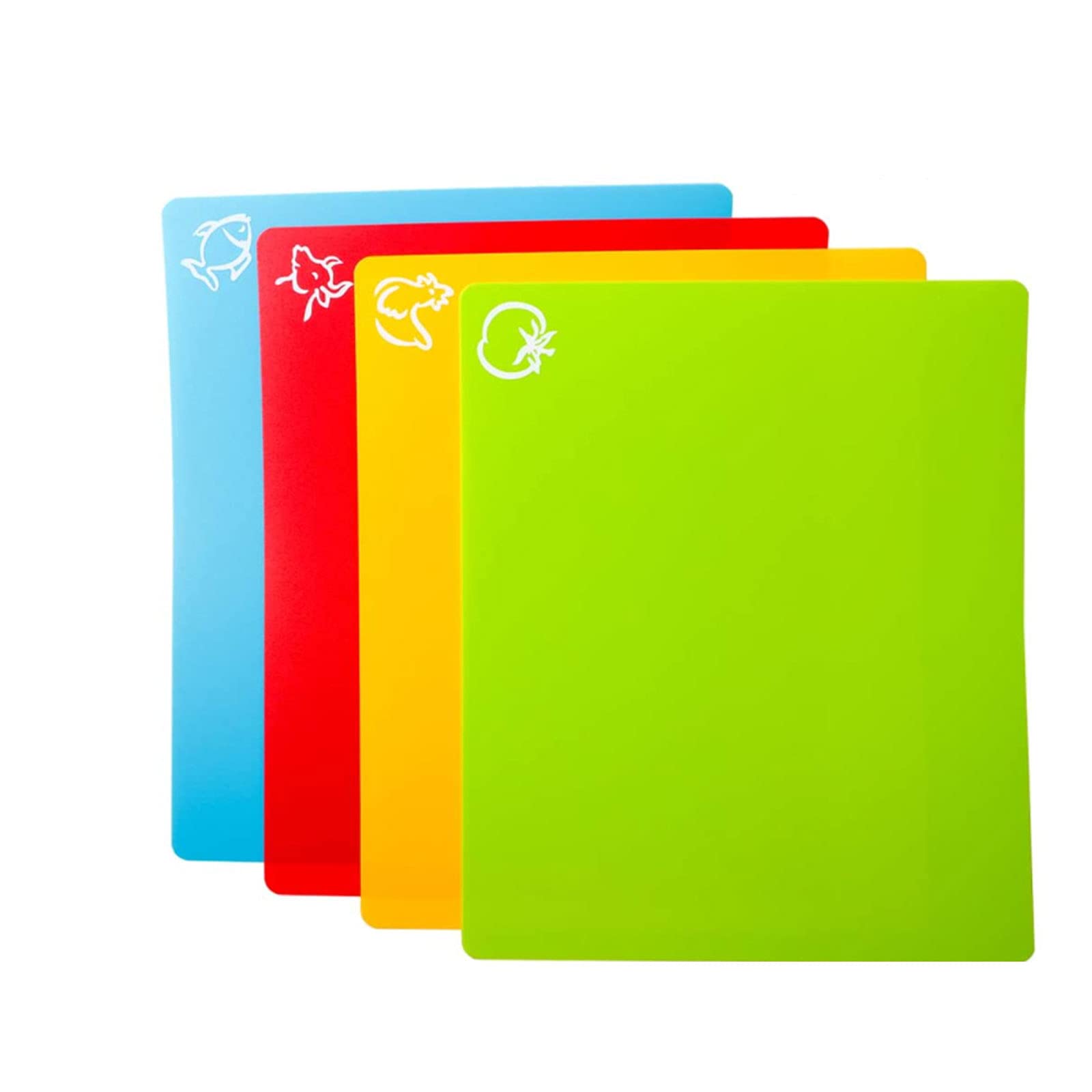 4 Pcs Cutting Boards,Cutting Board Mats Set, Lightweight Toughness Cutting Board Set, Use for Cutting Vegetables, Fruits and Meat, Christmas Gifts