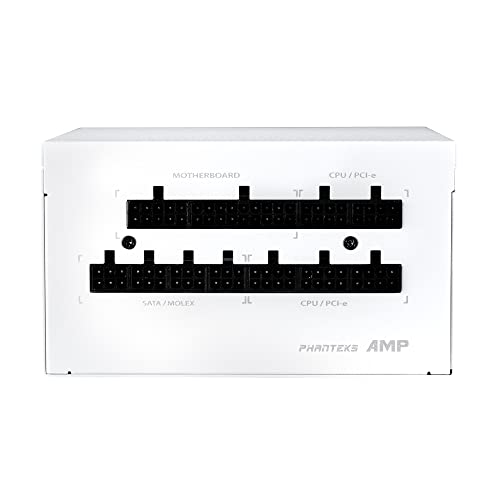 Phanteks (PH-P1000G_WT01) AMP Series 1000W 80PLUS Gold White Edition, ATX Power Supply, Fully Modular, Hybrid Mode, Silent fan, Revolt PRO LINK Certified