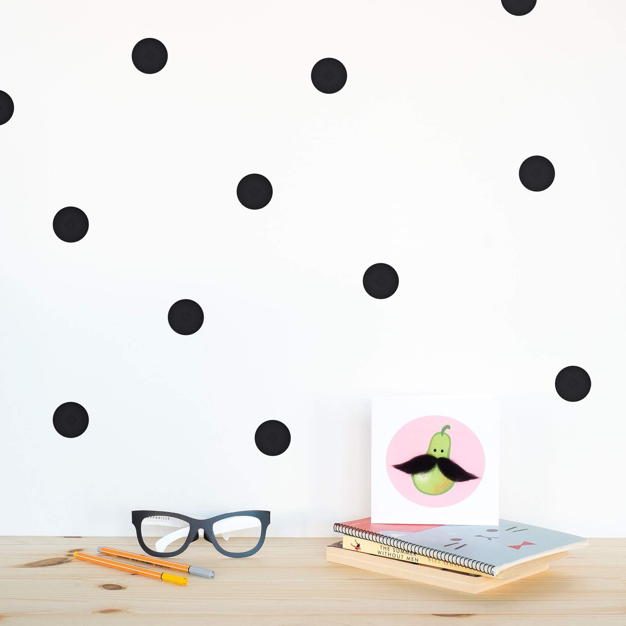 StickerDeen | Polka Dot Circles Round Shape Style Decoration Removable Wall Art Vinyl Decal Stickers | (Pack of 112) (Black)