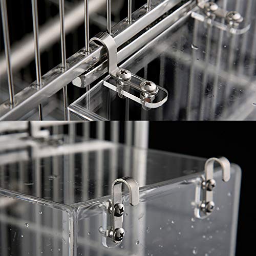NEWCOMDIGI 1 Piece Bird Bathtub, Bird Bath for Cage, Canary Bath Inside Cage, Bird Bath Box with Hook, Cage Accessory for Parakeet, Parrots, Crested Myna, Sun Conure, Cockatiel