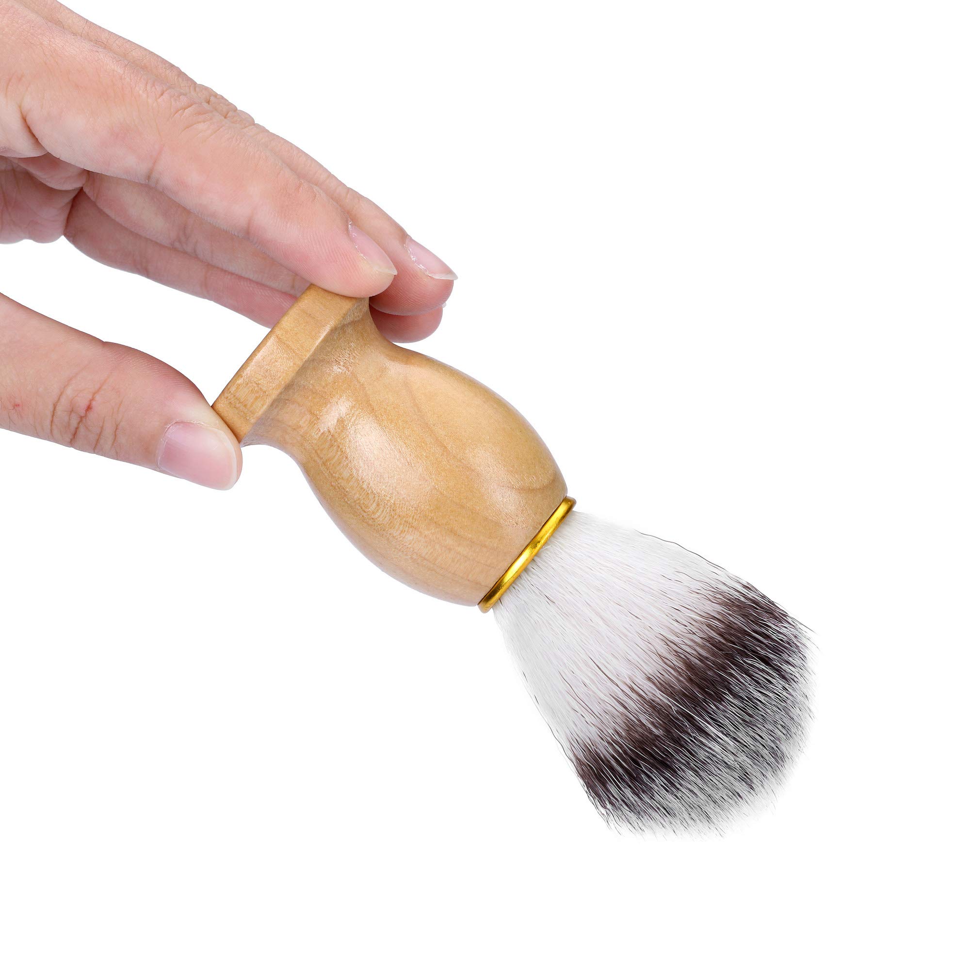 CCbeauty Stainless Steel Barber Men Straight Edge Shaving Razor Knife Handle Badger-hair Beard Shaving Brush Tool Kit and 10Pcs Refill Blades Kit