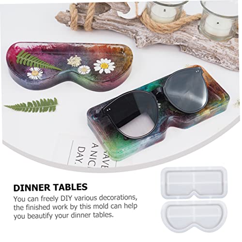 ADOCARN 2pcs Resin Glasses Holder Molds for Resin Silicone Coaster Mold Silicone Square Mold Eyeglasses Holder Making Mold Jewelry Storage Tray Molds Resin Silicone Mold Glasses Tray Molds