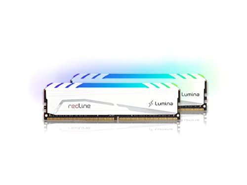 Mushkin Redline RGB White - DDR4 UDIMM - 64GB (2x32GB) 3600MHz CL-16-288-pin1.35V Desktop Ram - Non-ECC - Dual Channel - Lumina Heatsink (MLB4C360GKKP32GX2)