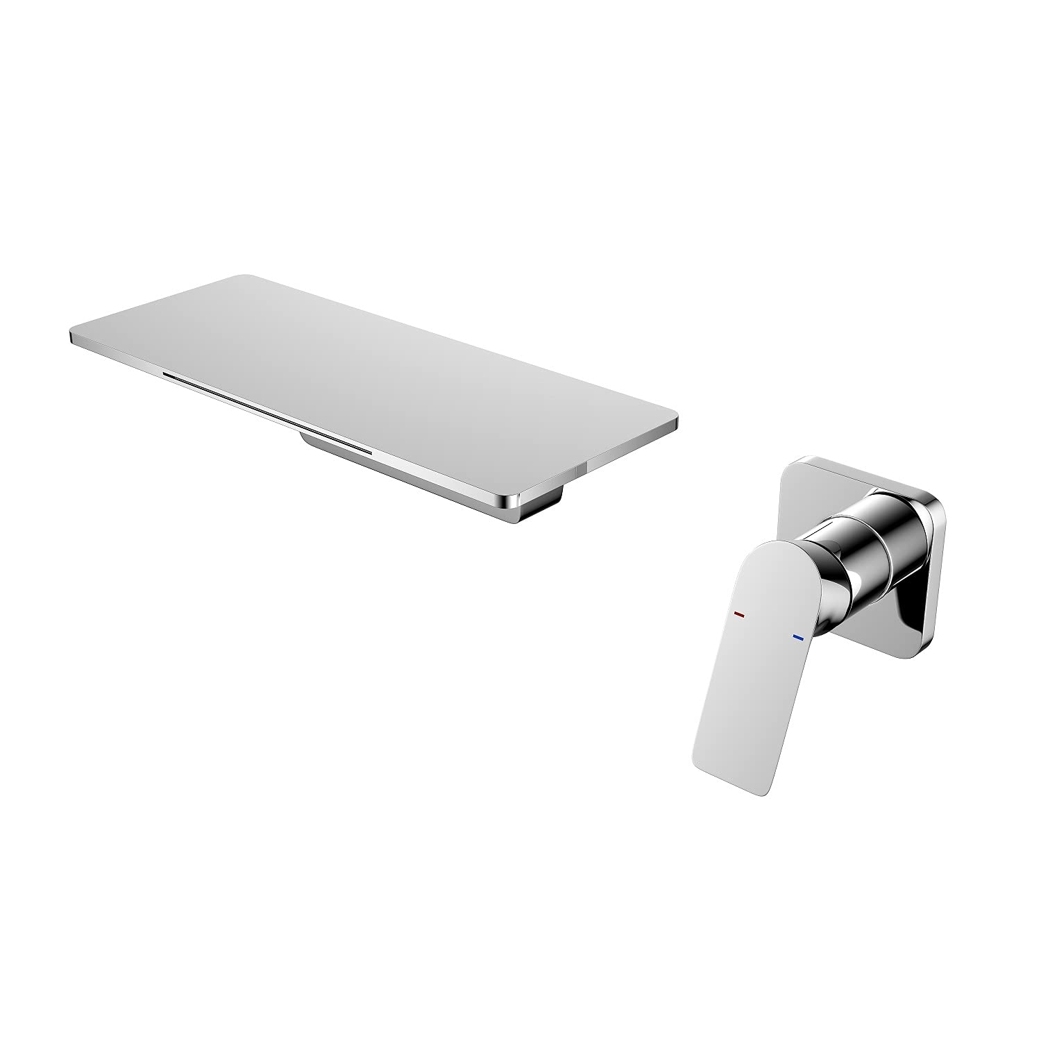Widespread Waterfall Bathtub Mixer Taps Bath Shower Faucets Single Handle Spout Bathroom Sink Faucets Vessel Sink Vanity Faucets 1- Handle 2 Holes Wall Mount Lavatory Plumbing Fixtures (Chrome)