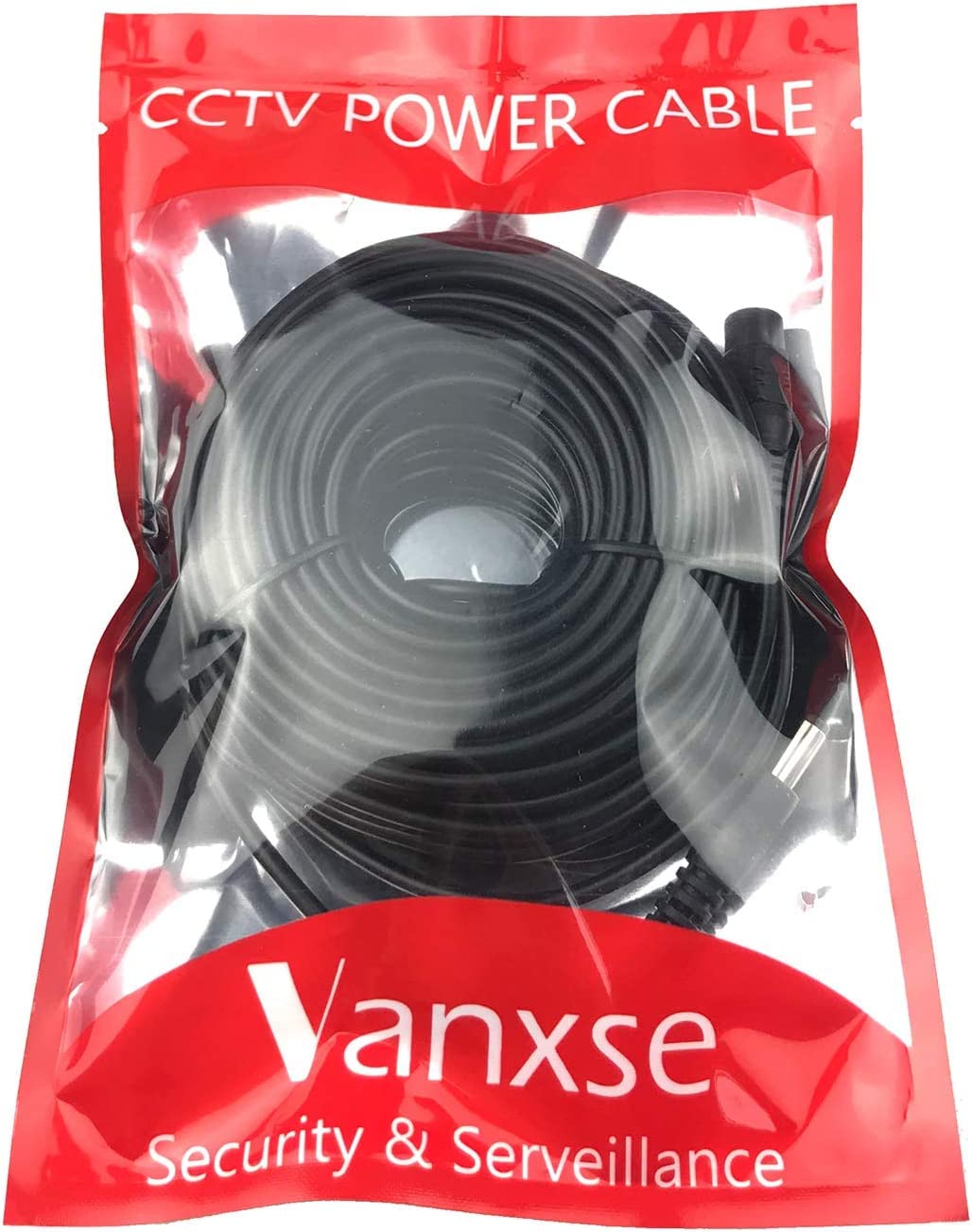 Vanxse Dc 12v CCTV Power Extension Cable 2.1x5.5mm for CCTV Security Camera WiFi IP Surveillance Camera NVR Dvr LED Strip Router Christmas Light (20Meters-65FT)