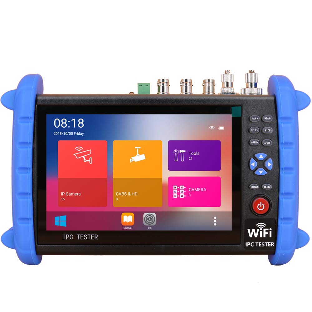 CCTV Tester Pro with 7 Inch Touch Screen-Support IP+Analog+TVI+CVI+AHD+SDI Camera Tester/HDMI-with Cable TDR/IP Discovery/OPM/VFL