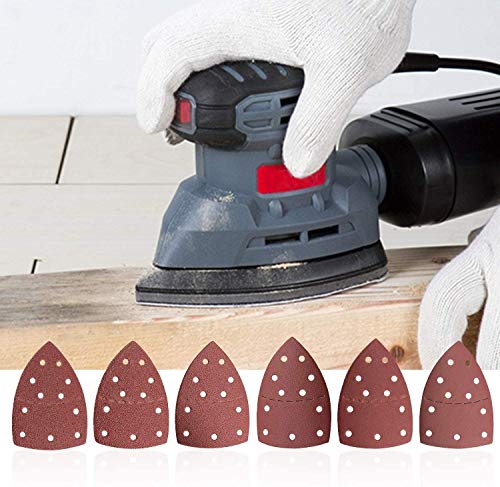 60PCS Sanding Sheets, Hook and Loop Mouse Sander Pads Sander Paper for Multi-Sanders,10Pcs Each Assorted 40/60/80/120/180/240 Grits, Including All grit Grades, Coarse to Fine
