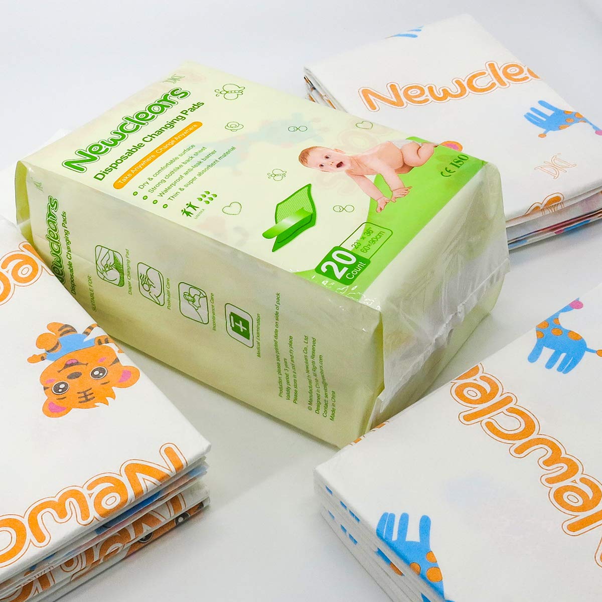 Newclears Baby Disposable Underpads Breathable Incontinence Diaper Changing Pads, 20 Count/Pack (23''x36'' - 6pack(120 Count))